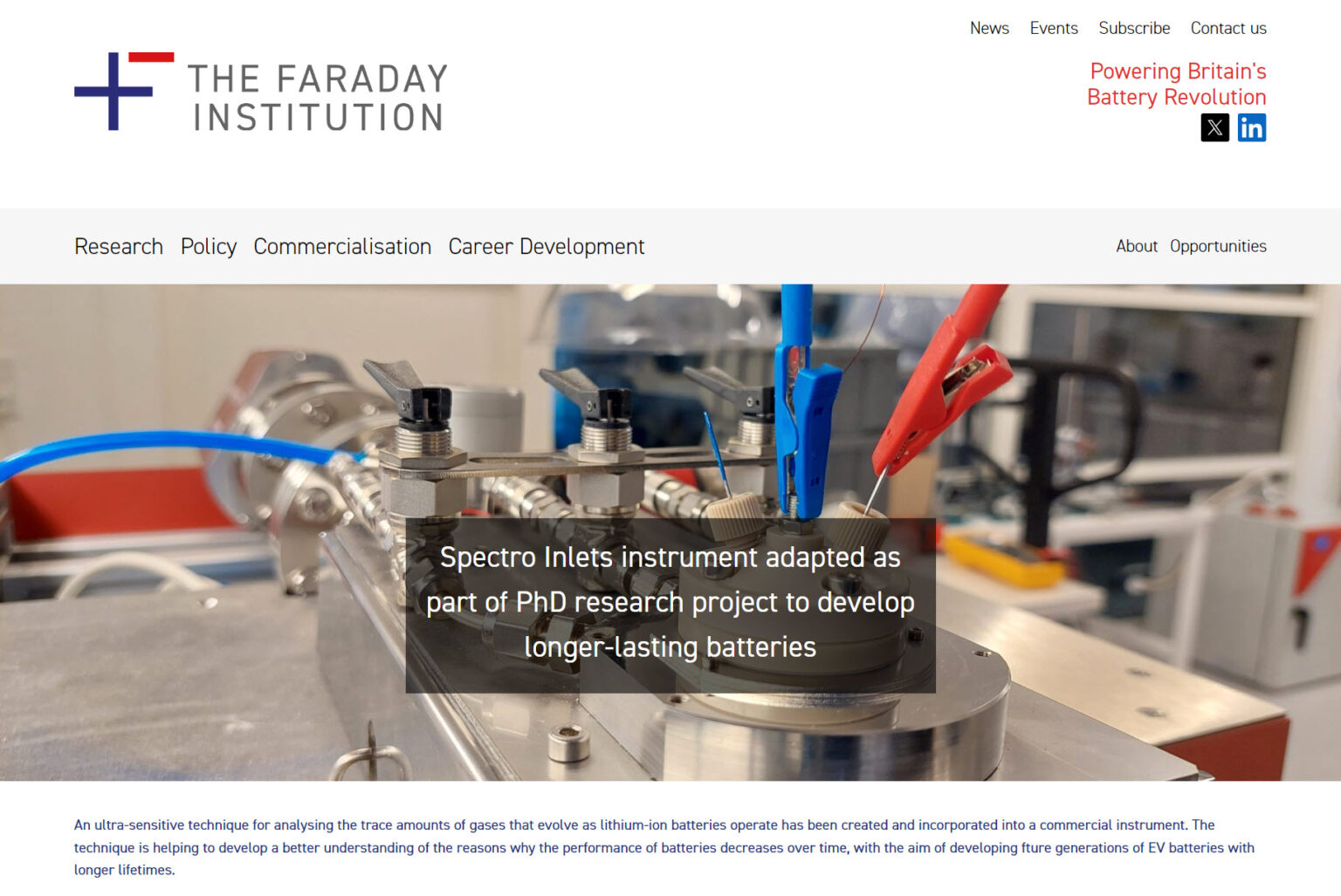 Faraday case study: Researchers collaborate with Spectro Inlets - Spectro Inlets